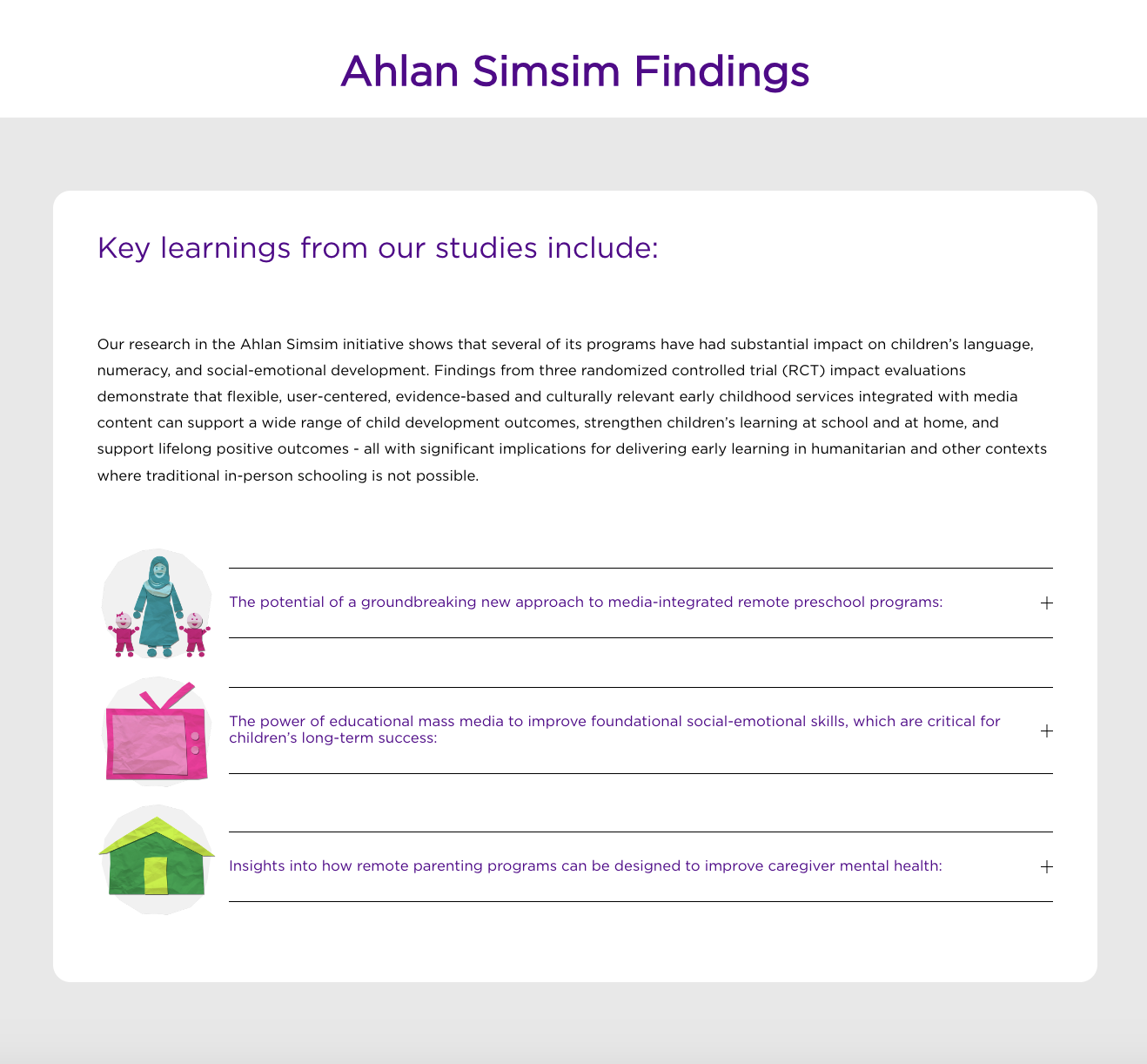 Ahlan Simsim Research Findings - ECDAN